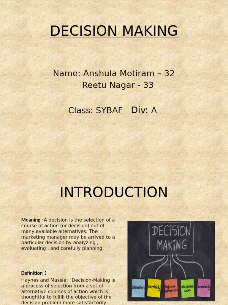 FC Decision Making Presentation | PDF