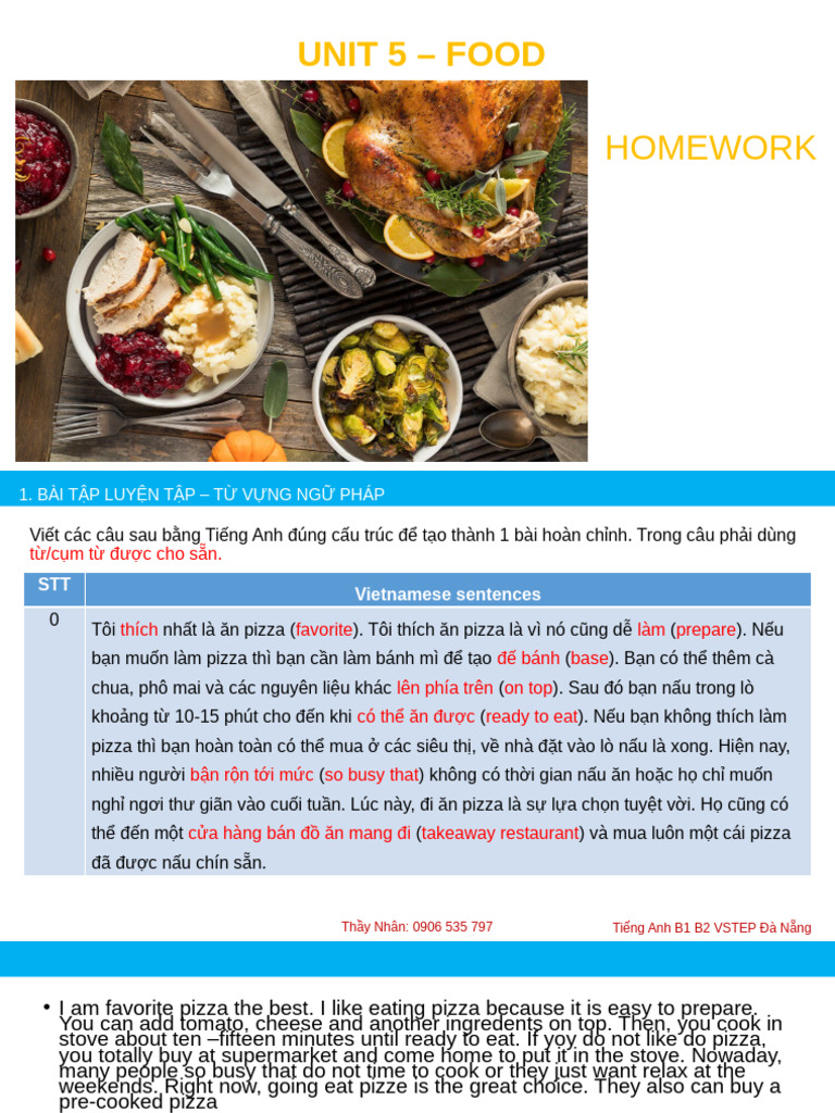 Unit 5 Homework Trang Vstep 198 | PDF