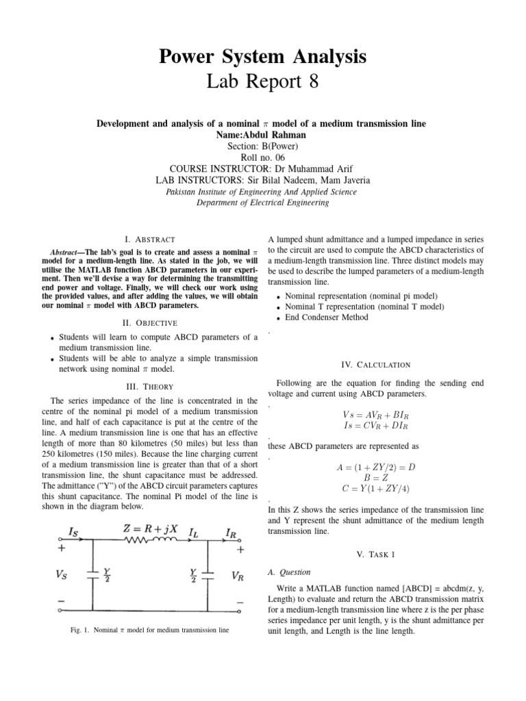 PSA8 | PDF | Electric Power Transmission | Transmission Line