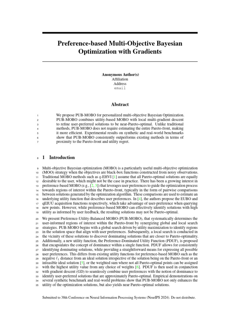 Preference-Based Multi-Objective Optimization | PDF | Mathematical ...