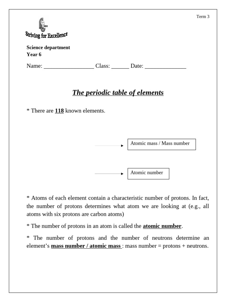 Atomic Mass And Atomic Number Summary Pdf