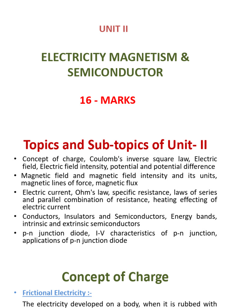 Physics: Electricity & Magnetism Basics | PDF | Electrical Resistance ...