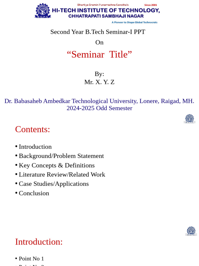 B.Tech Seminar Presentation | PDF