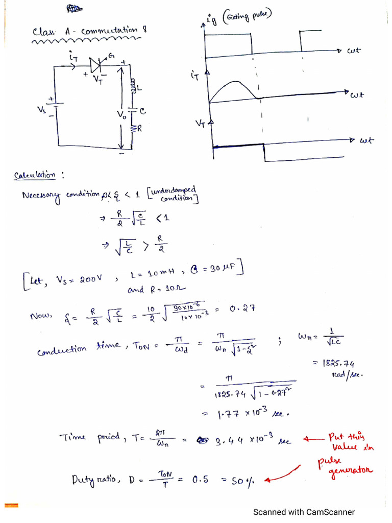 Calculation Part, SCR Commutation | PDF