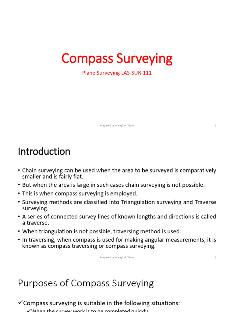 Surv Compass Surveying | PDF | Surveying | Azimuth