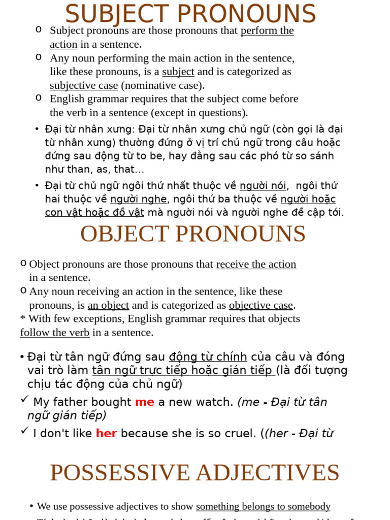 Subject Pronouns | PDF