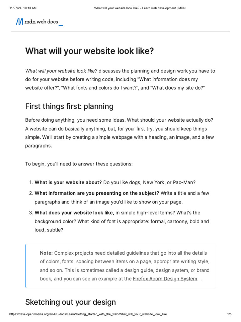 What Will Your Website Look Like - Learn Web Development - MDN | PDF ... What Will Your Website Look Like - Learn Web Development - MDN | PDF ...