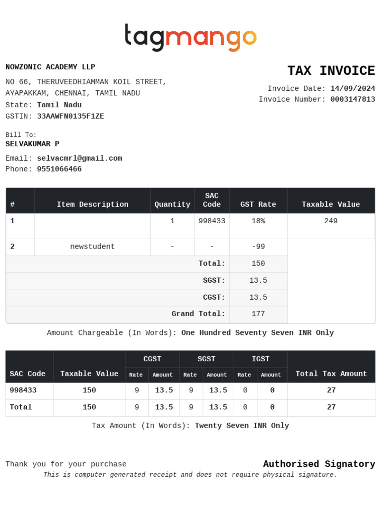 Tango Invoice | PDF