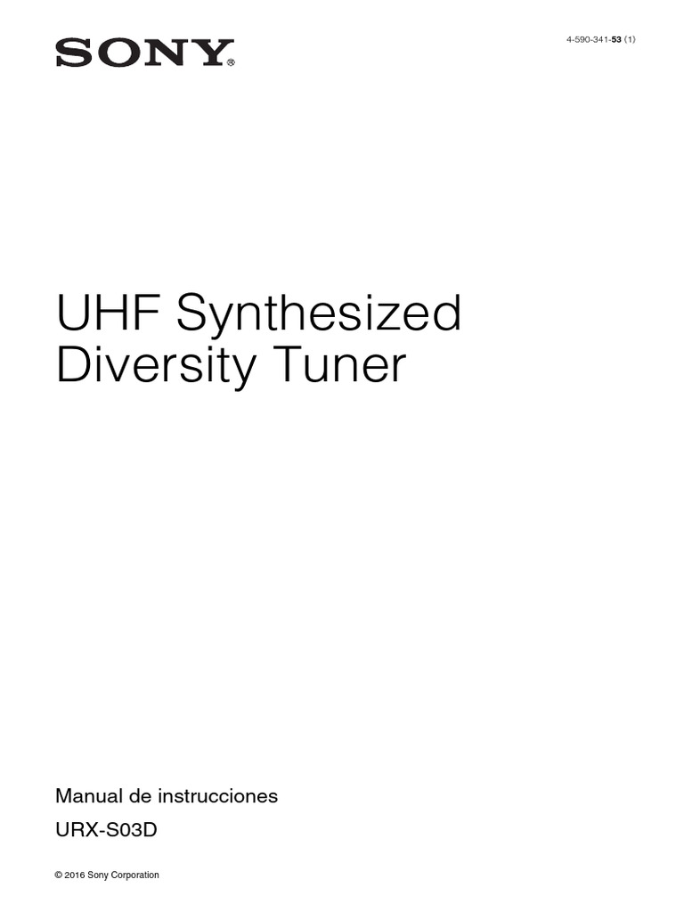 Receptor Wireless Audio URX-S03D | PDF | Micrófono | Radio