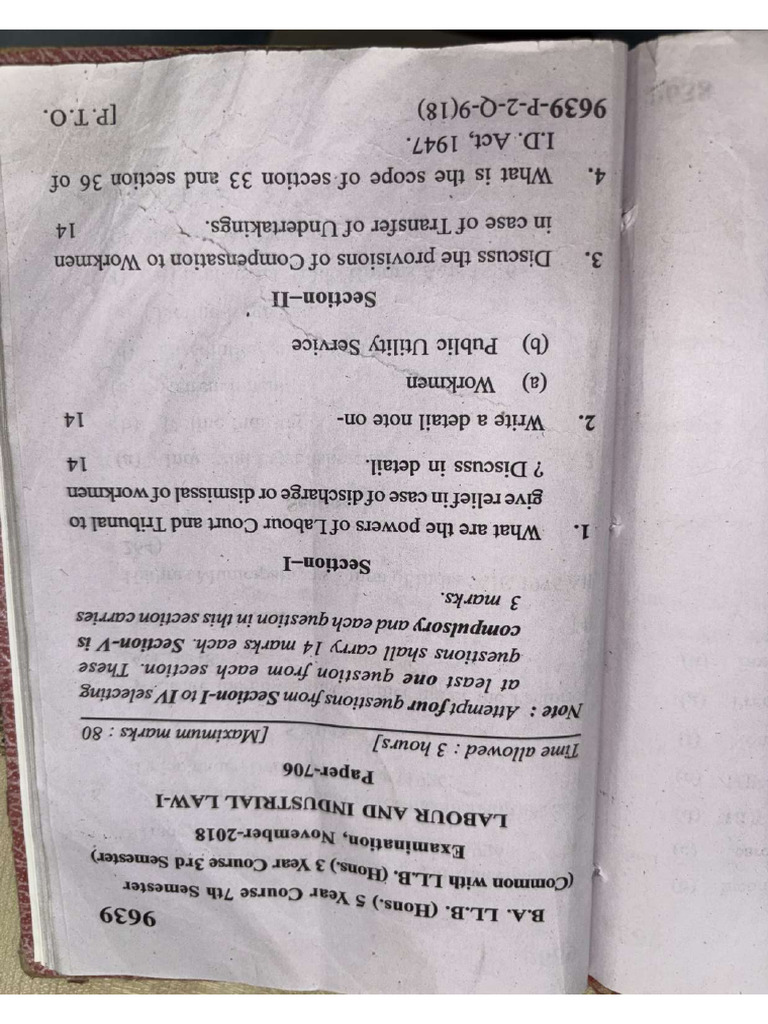 Labour Law Imp Question | PDF