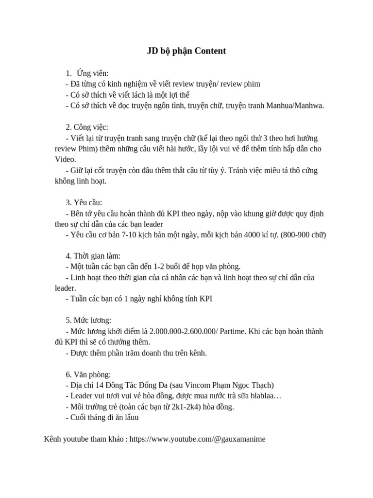 JD Content 2 | PDF