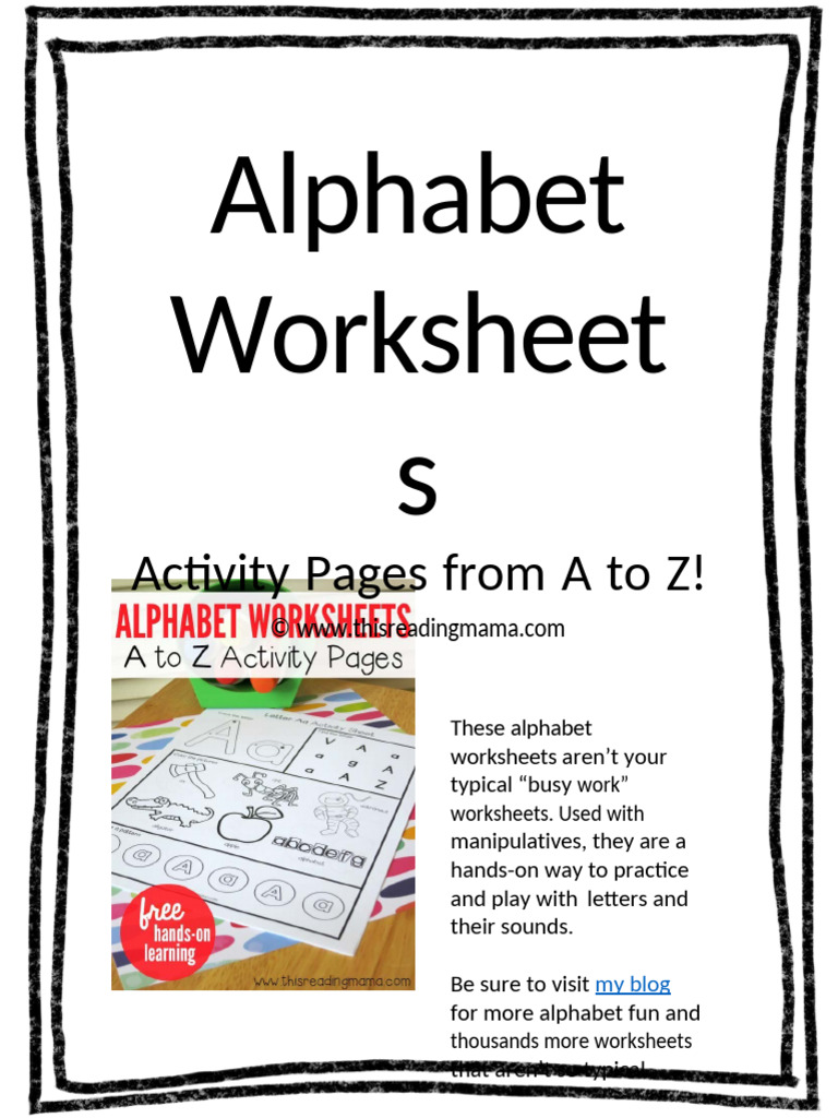 Alphabet Worksheets | PDF