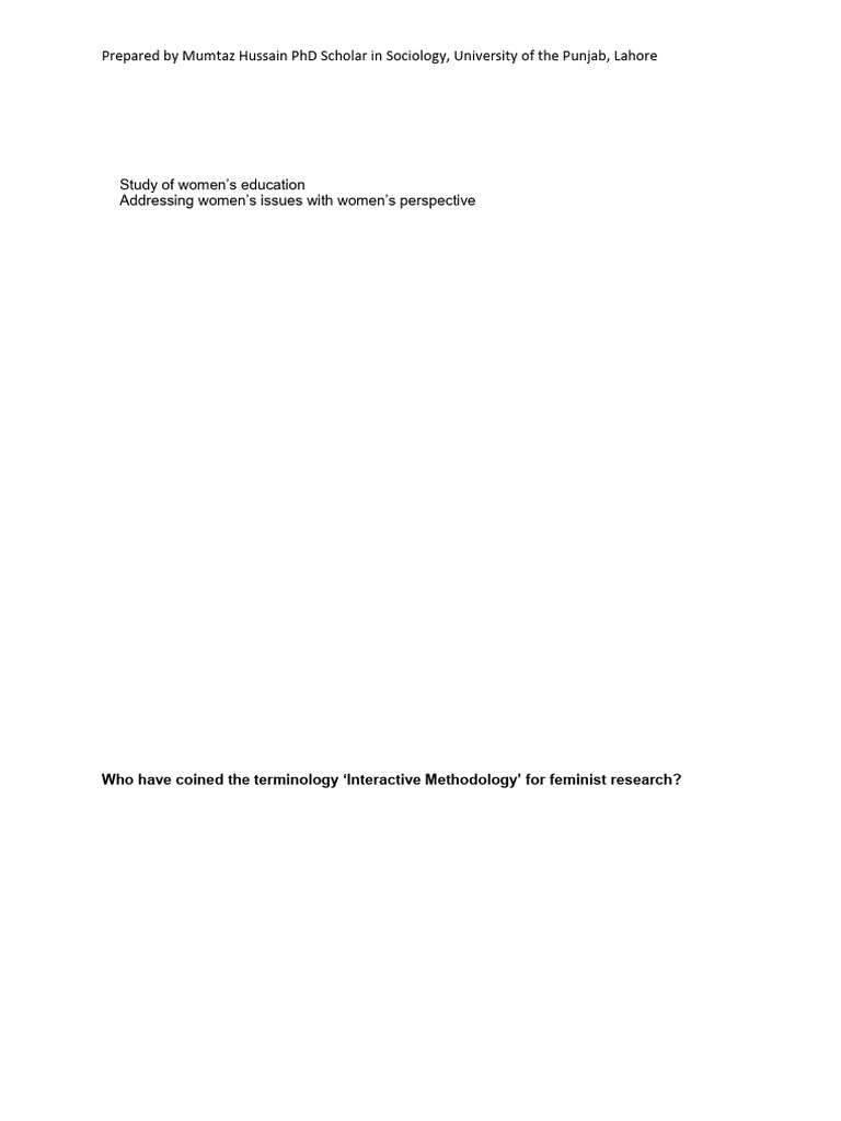 MCQS On Gender Studies | PDF | Gender Studies | Feminism