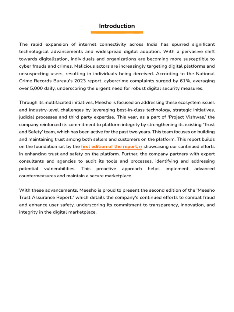 Meesho Trust Assurance Report 2023 | PDF