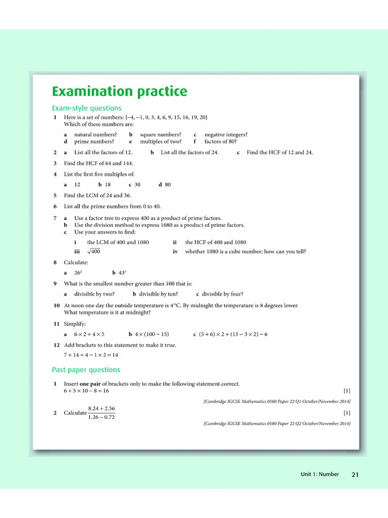 Examination Type Questions | PDF