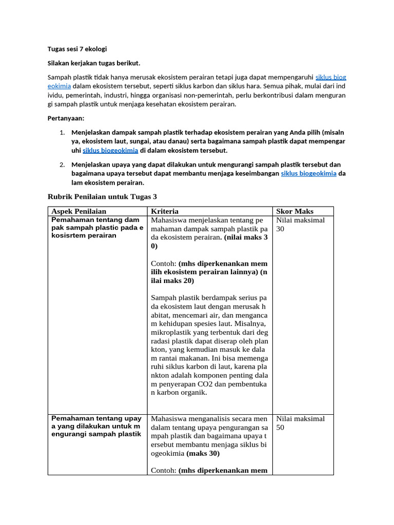 Tugas Sesi 7 Ekologi | PDF