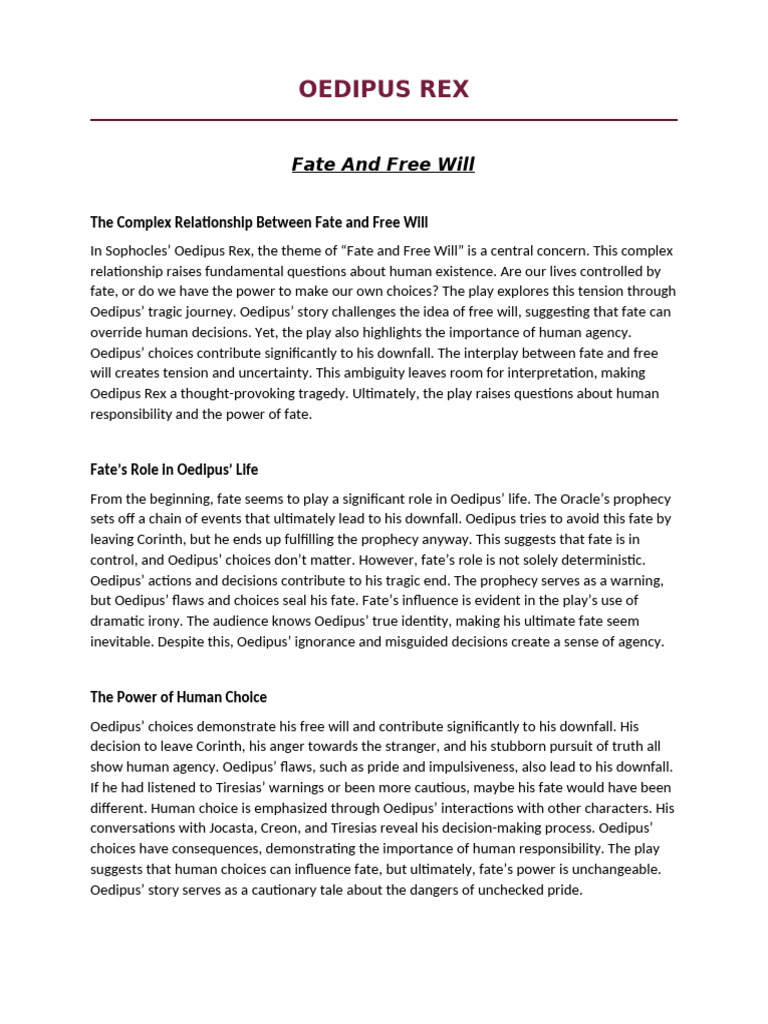 Oedipus Rex Theme | PDF | Oedipus