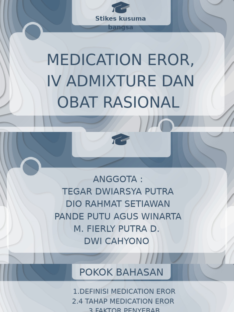 Medication Eror, IV Admixture Dan ObaT Rasional | PDF