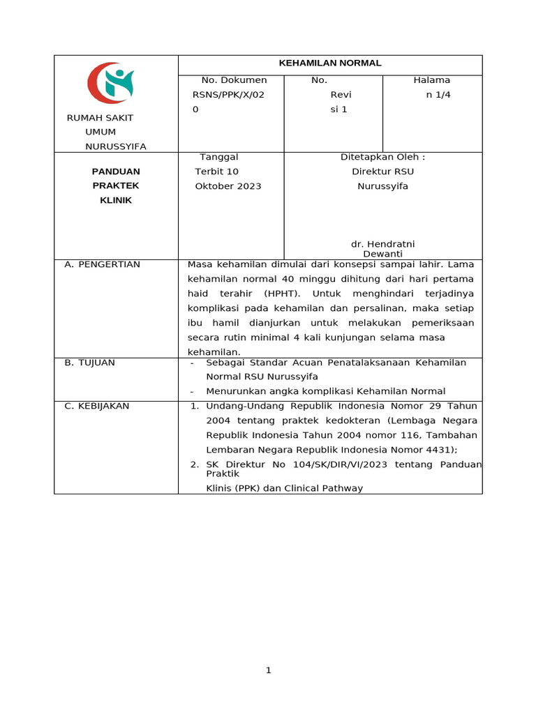 20 PPK Obsgyn - Kehamilan Normal | PDF