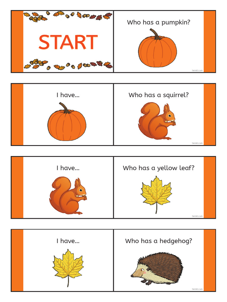 JP e 1698325329 Autumn Words Game I Havewho Has English - Ver - 1 | PDF