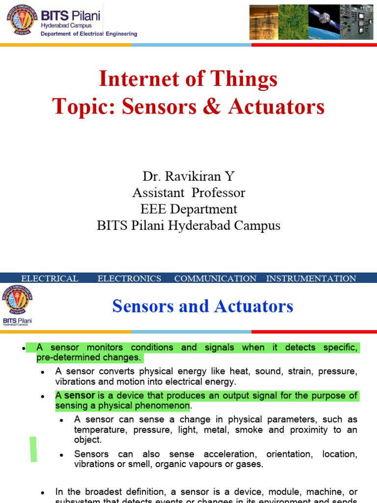 Lec 5 Sensors and Actuators | PDF | Sampling (Signal Processing) | Sensor
