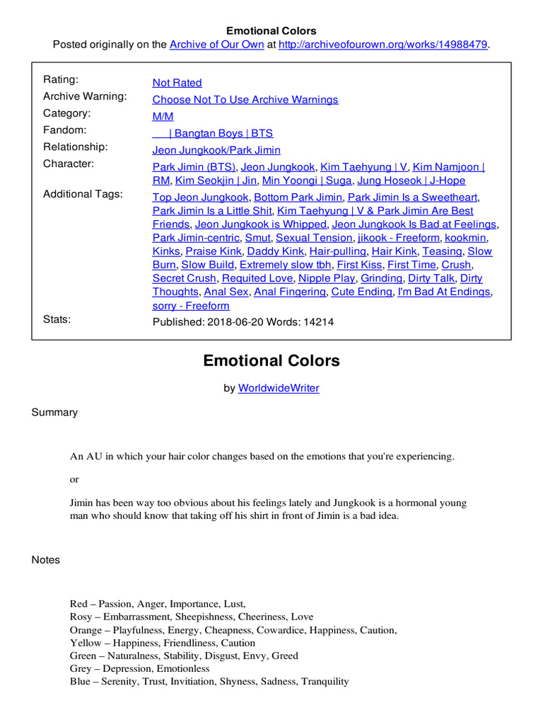 Emotional Colors | PDF | Kiss
