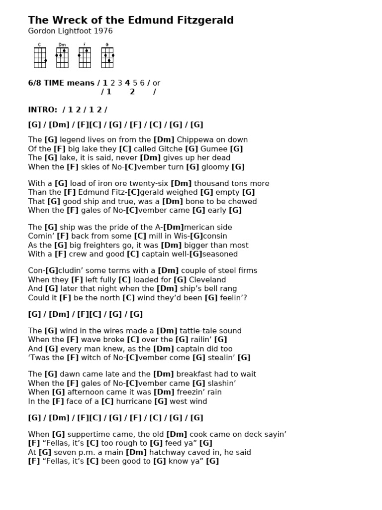 Wreck of The Edmund Fitzgerald, The (G) (WORD) | PDF | Shipping | Ships