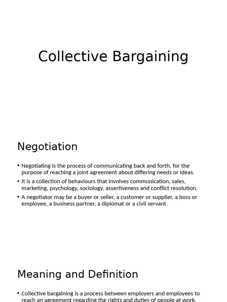 Negotiation and Collective Bargaining | PDF | Collective Bargaining | Bargaining