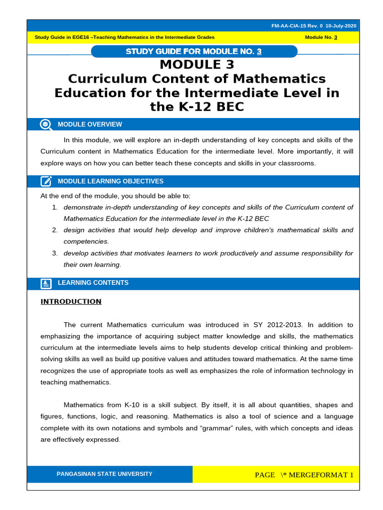EGE 116 Module 3 | PDF | Area | Mathematics