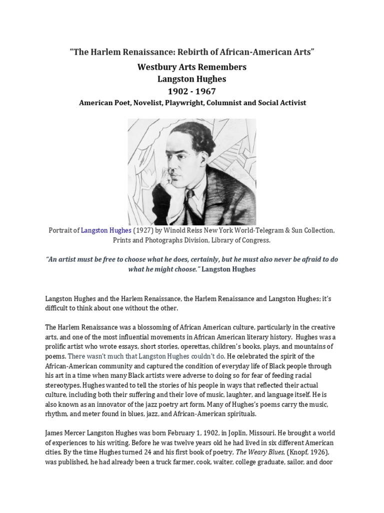 Langston Hughes and the Harlem Renaissance | PDF | Harlem Renaissance