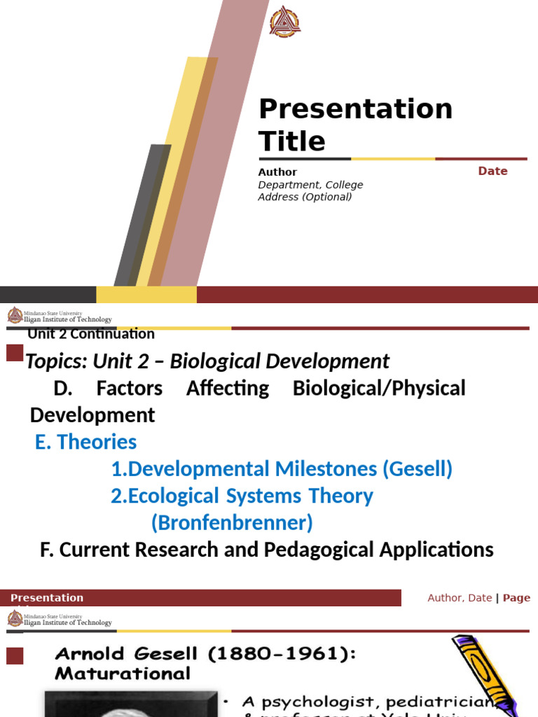 Cpe 100 Unit 2 Biological Devt Gesell N Bronfenbrennerf3 | PDF | Developmental Psychology ...