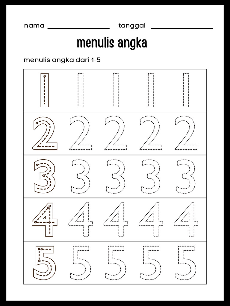 Writing Numbers 1-10 Math Worksheet For Kids | PDF