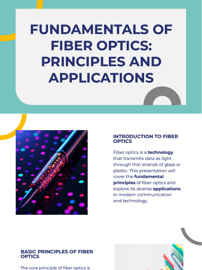 Slidesgo Fundamentals of Fiber Optics Principles and Applications ...