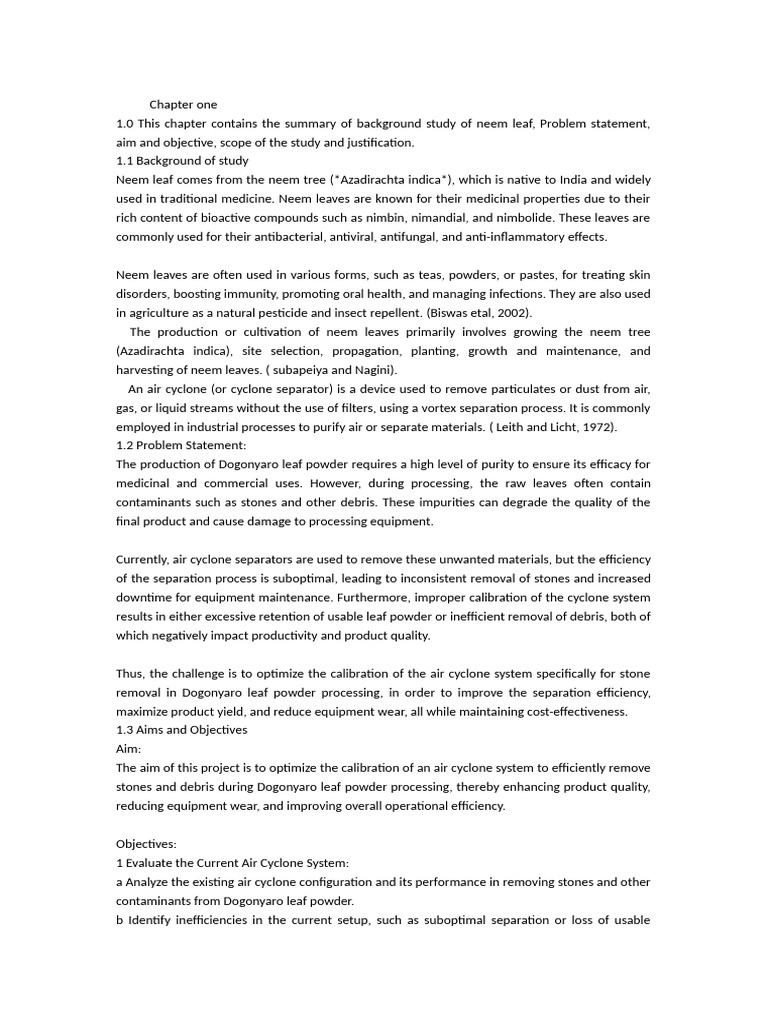 Chapter One My Project HND | PDF | Calibration | Innovation
