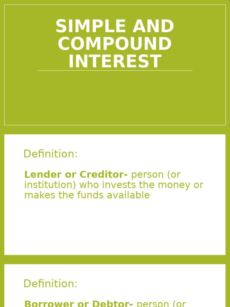 Simple and Compound Interest | PDF | Debt | Interest