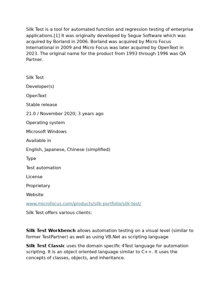 Silk Test | PDF