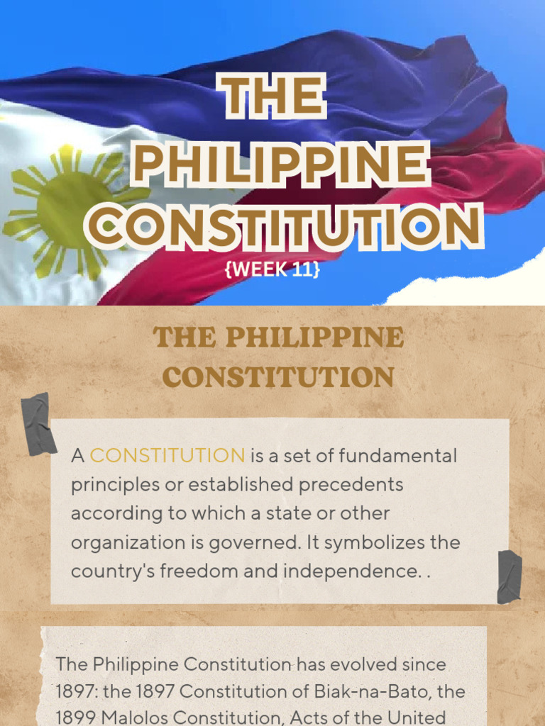 The Philippine Constitution (Week 11) | PDF | President Of The ...
