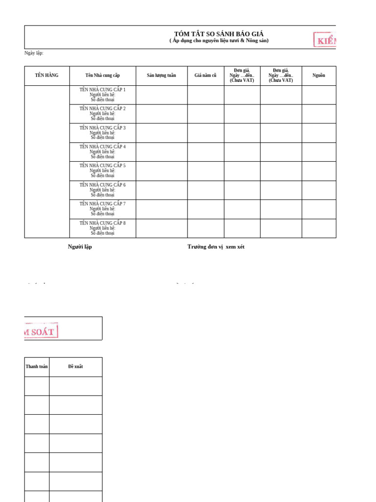 All - mh.Qt.02-Bm.02-So Sanh Bao Gia-L02 | PDF
