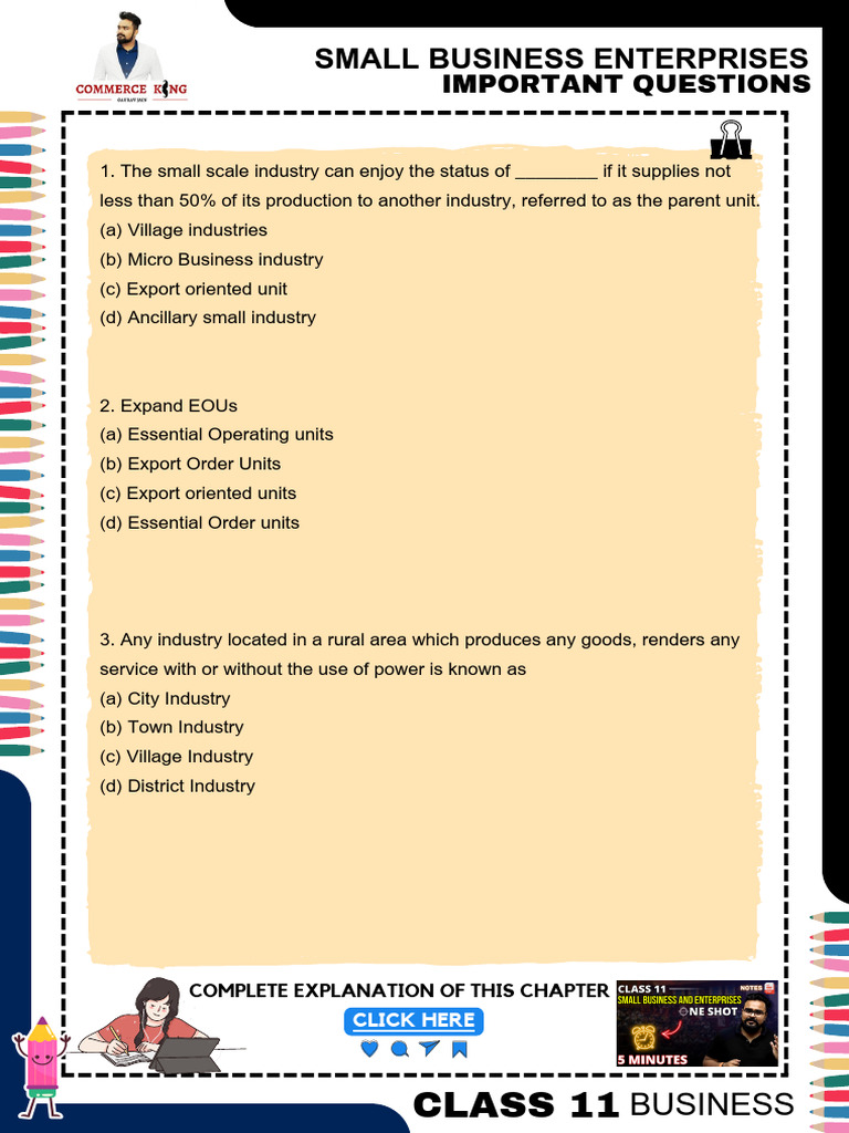 Worksheet SMALL BUSINESS ENTERPRISES | PDF | Entrepreneurship | Business