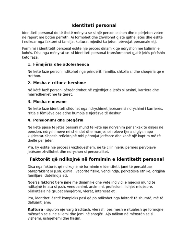 Identiteti Personal | PDF