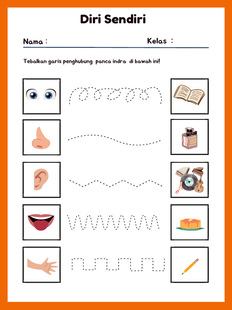 Lembar Kerja TK Tema Diri Sendiri Jingga Sederhana | PDF