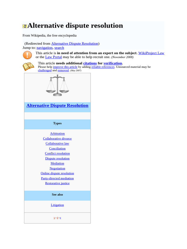 Alternative Dispute Resolution | PDF | Alternative Dispute Resolution | Arbitration
