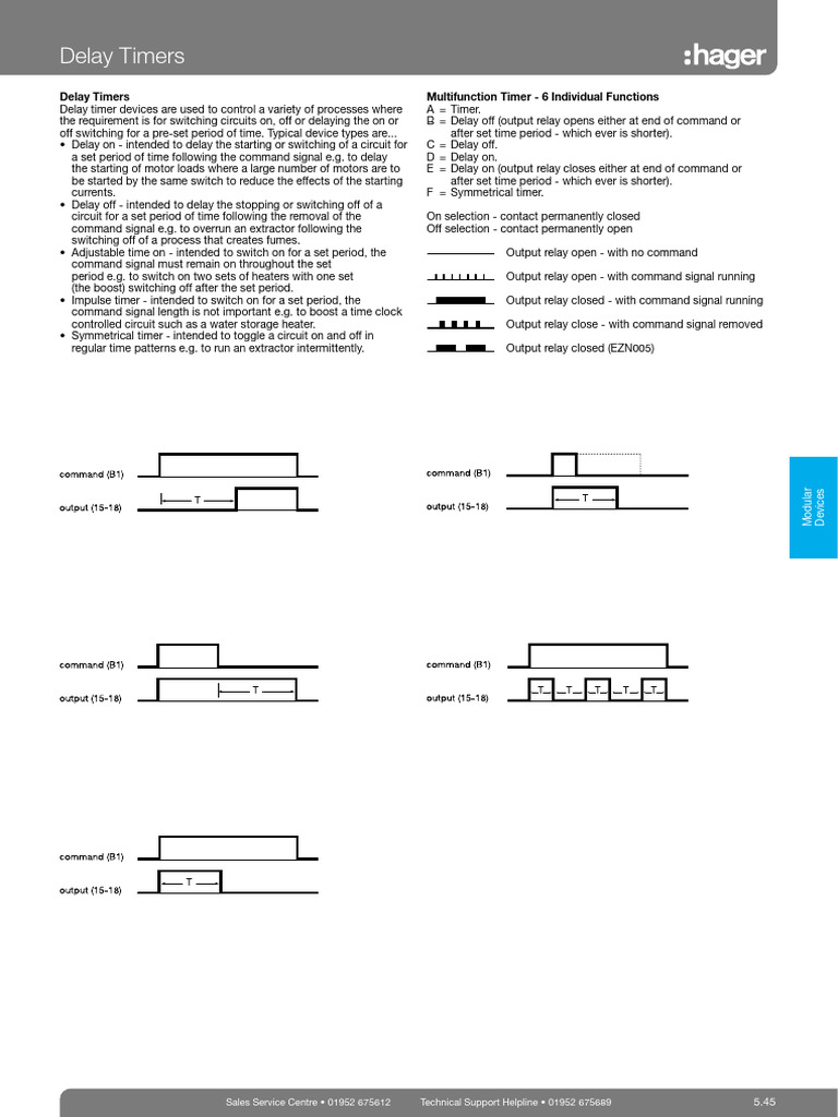 Delay Timers Multifunction Timer - 6 Individual Functions | PDF | Relay ...