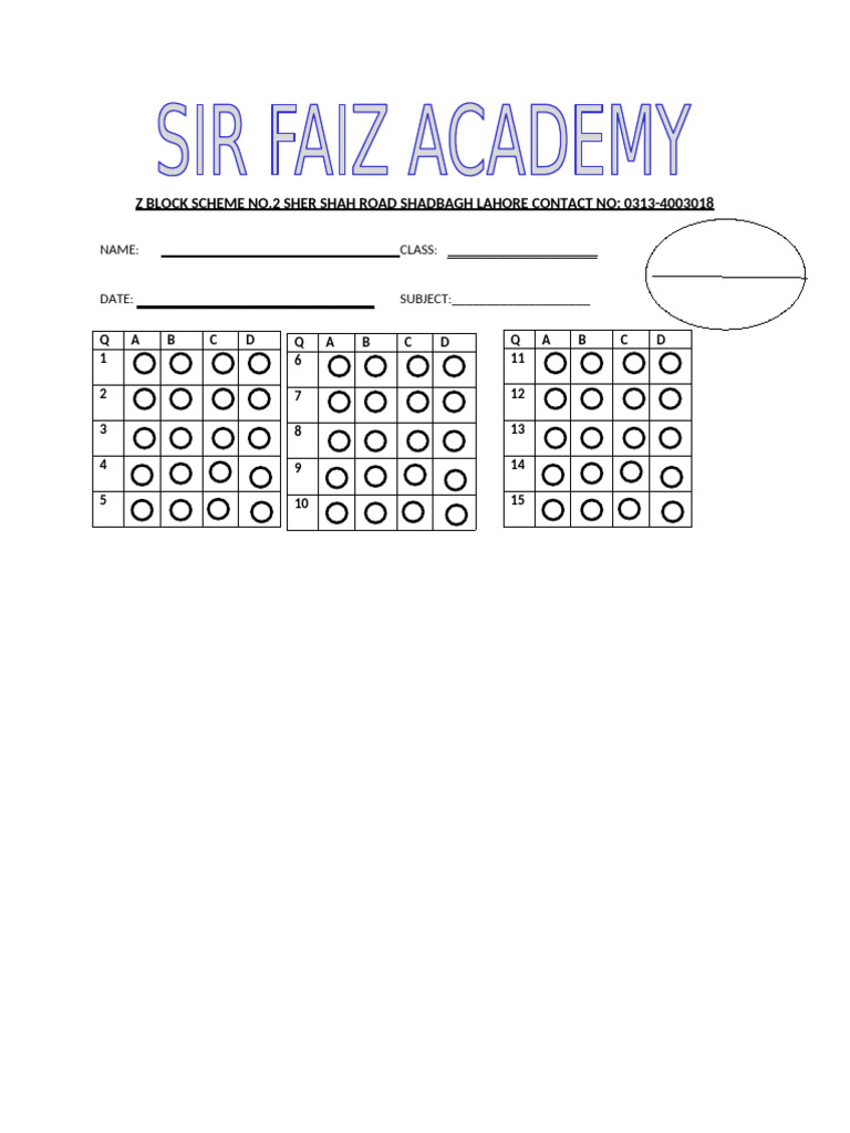 Latest Answer Sheet A | PDF