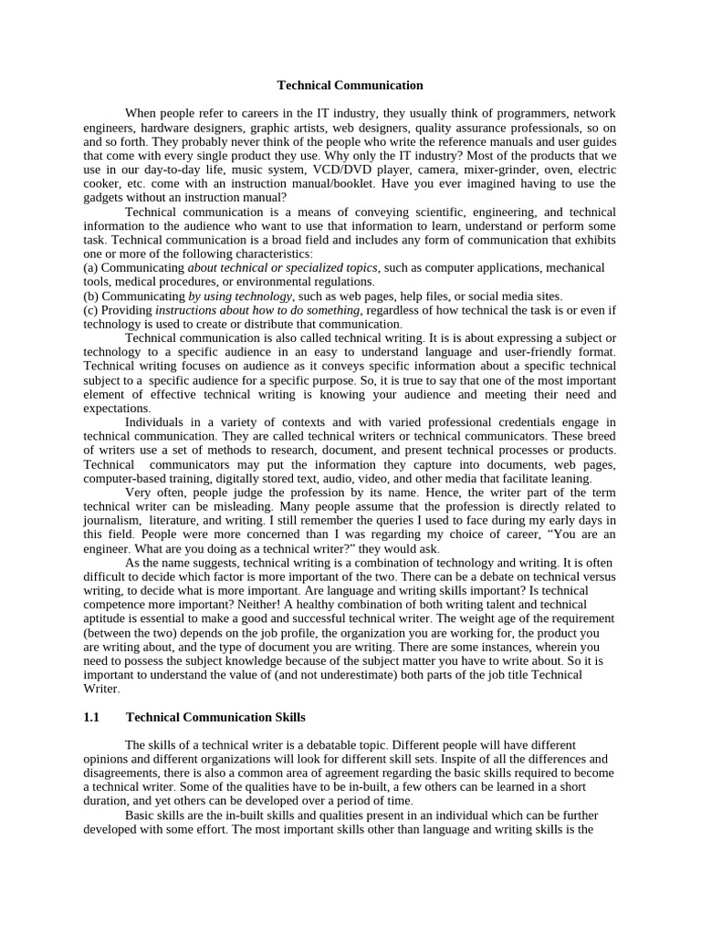 Technical Communication | PDF | Technical Communication | Knowledge