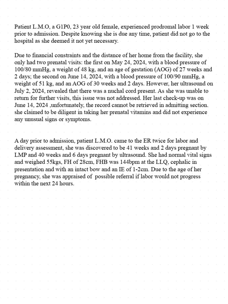 PT HX | PDF | Pregnancy | Childbirth