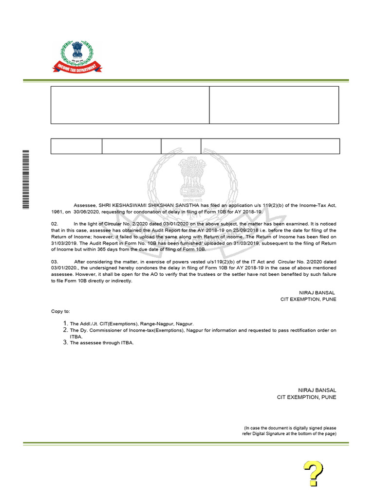 AAGTS1575C - Issue Letter - 1027429877 (1) - 02072020 | PDF | Payments ...