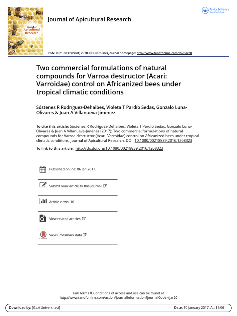 Two Commercial Formulations of Natural | PDF | Beekeeping | Insect Rearing