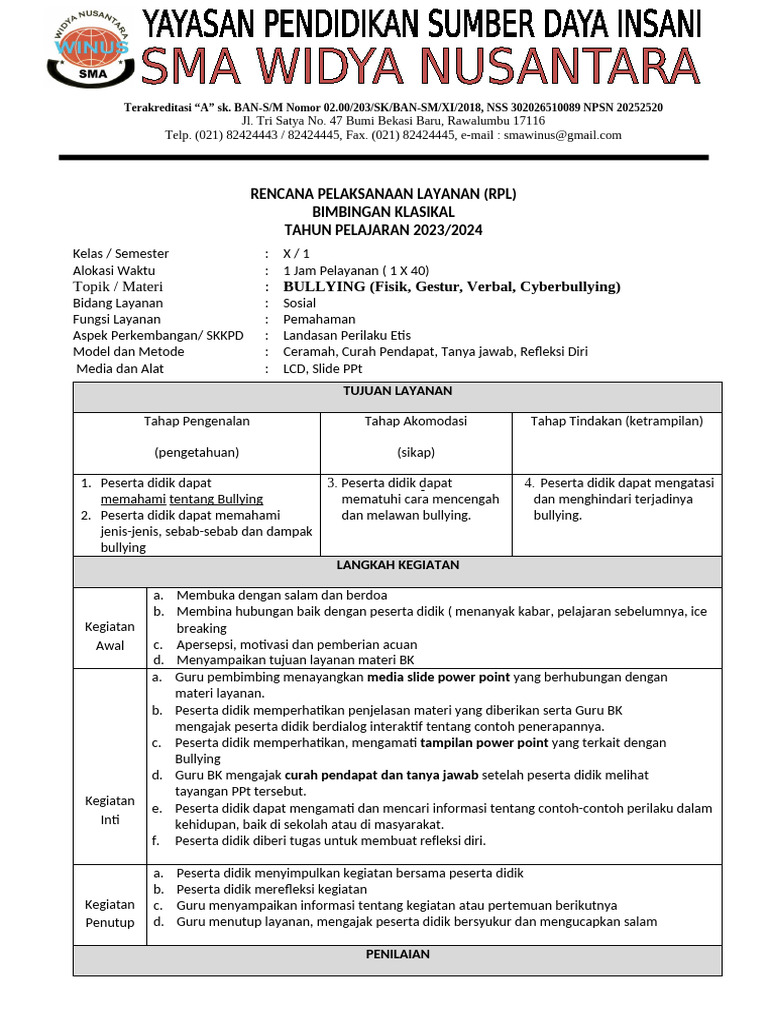 Modul Ajar BK Bullying | PDF