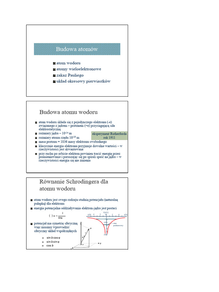VI Atom Wodoru | PDF